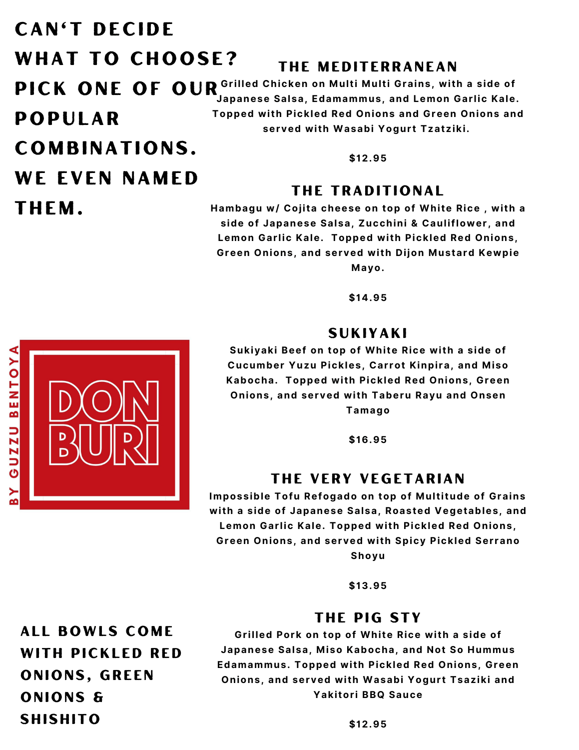Menu - DonBuri Restaurant